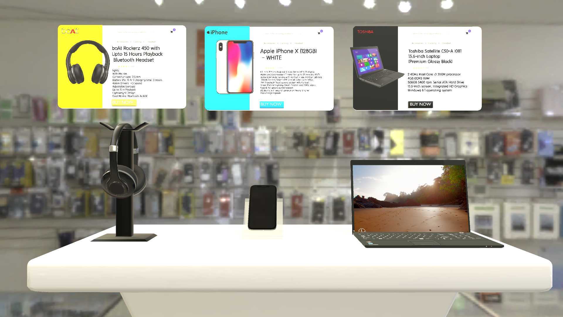 Electronics store demo - VueXR